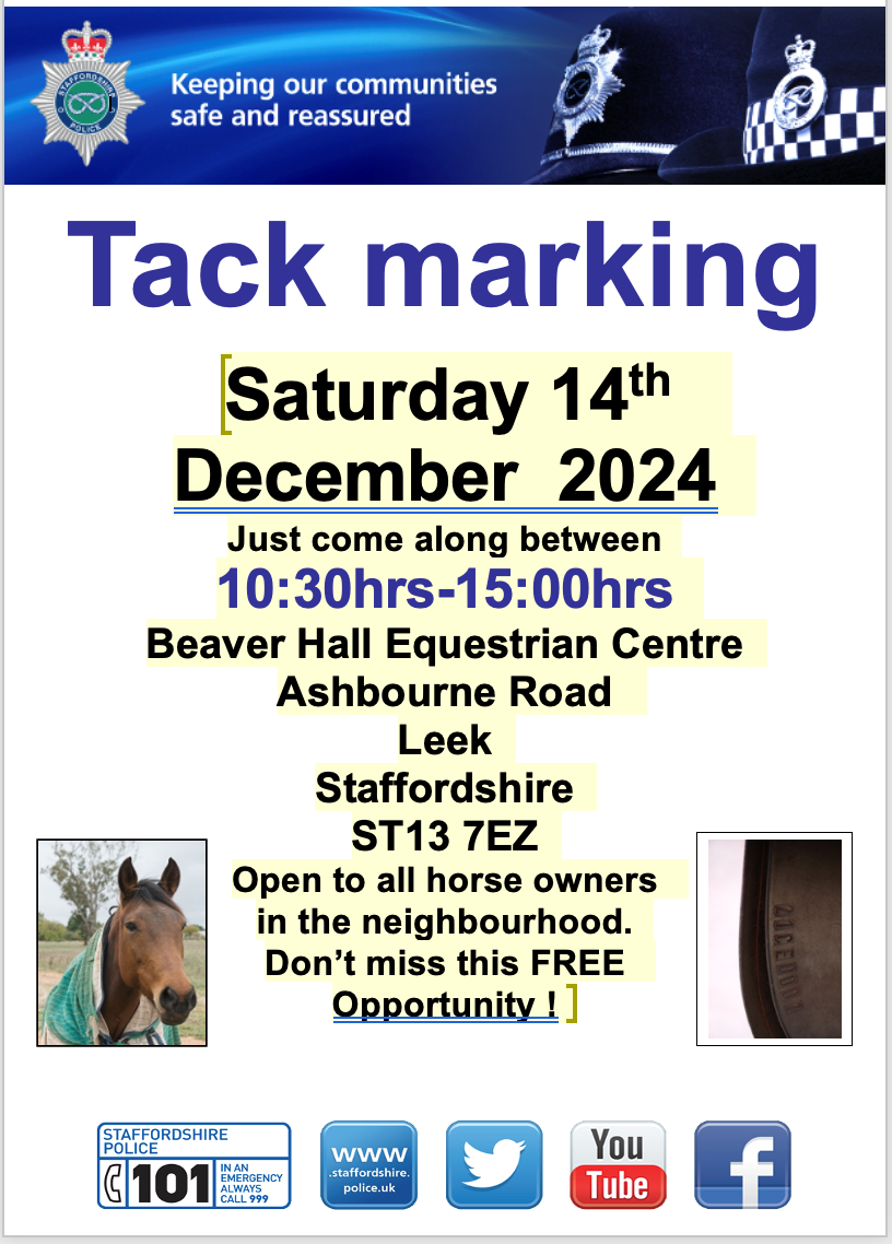 Free Tack Marking Event | Beaver Hall Equestrian Centre