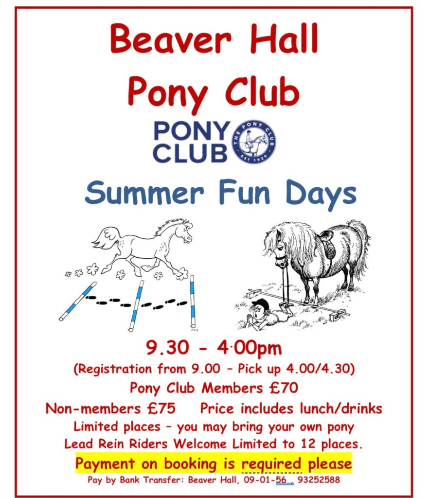 Pony Club Fun Days | Beaver Hall Equestrian Centre
